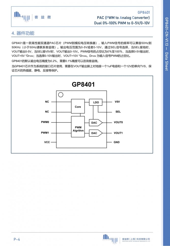 GP8401 datasheet page 4