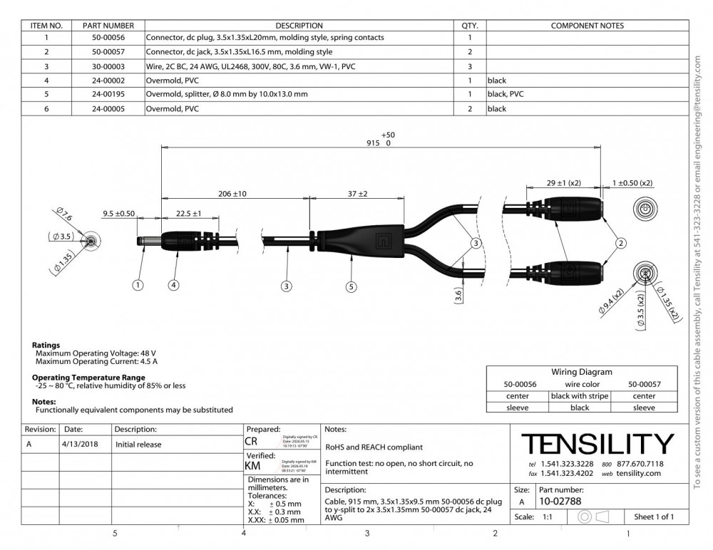 Technical drawing for Tensility International product 10-02788