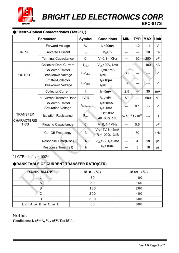 BPC-817S datasheet page 2