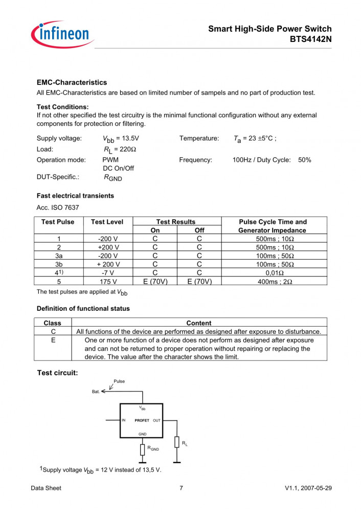 BTS4142N datasheet page 7