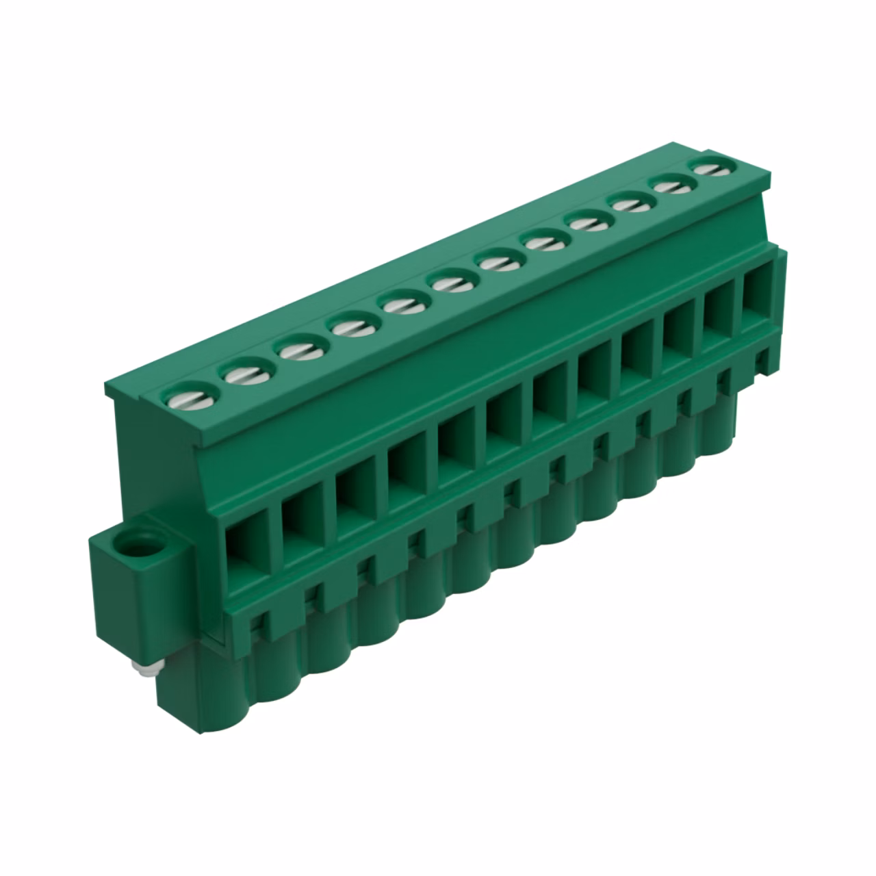 5.00mm Pitch Eurostyle Horizontal Plug, with Retention Screws and Reverse Imprinting, Rear Wire Entry, Green Housing, Gold (Au) Plated, 12  Circuits for sale