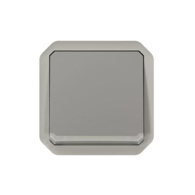 Plexo - 1 gang 2-way switch with indicator - Grey IP55 IK08 - 10AX 250V AC LED illuminated - Quick tool-free push-in connection for sale