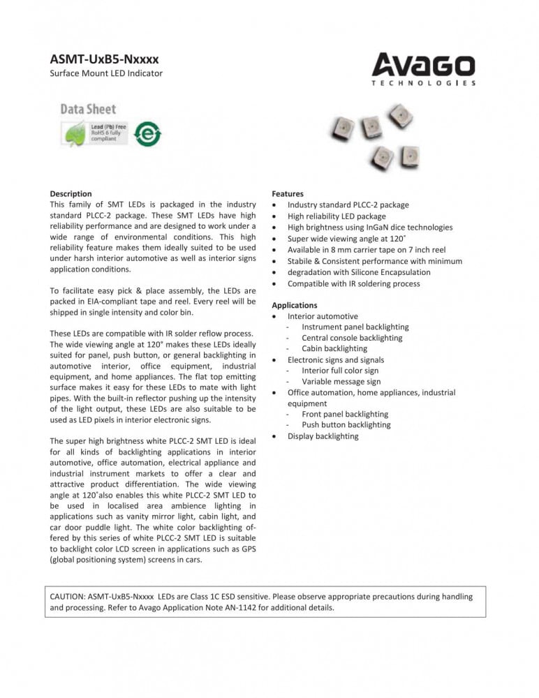 ASMT-UBB5-NS8Q2 datasheet page 1