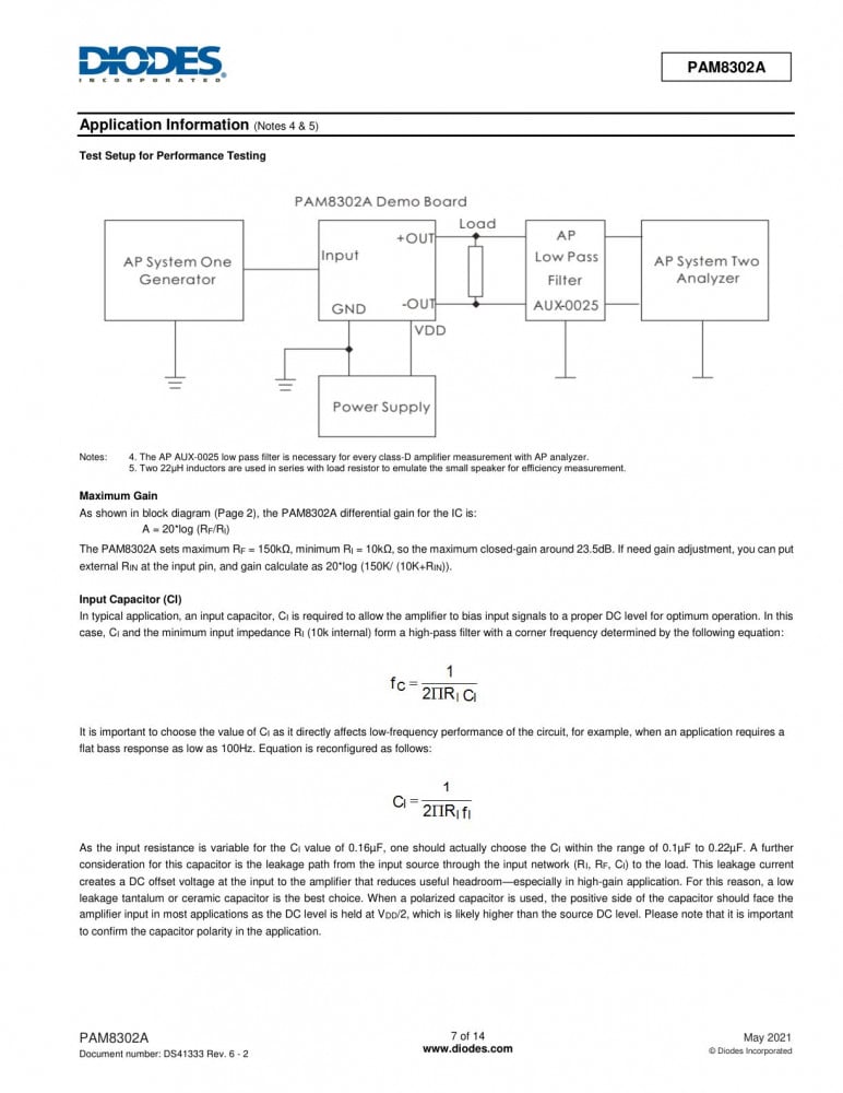 PAM8302A datasheet page 7