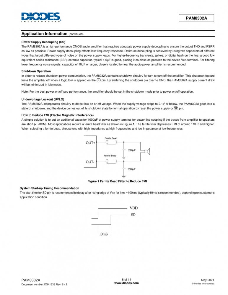 PAM8302A datasheet page 8
