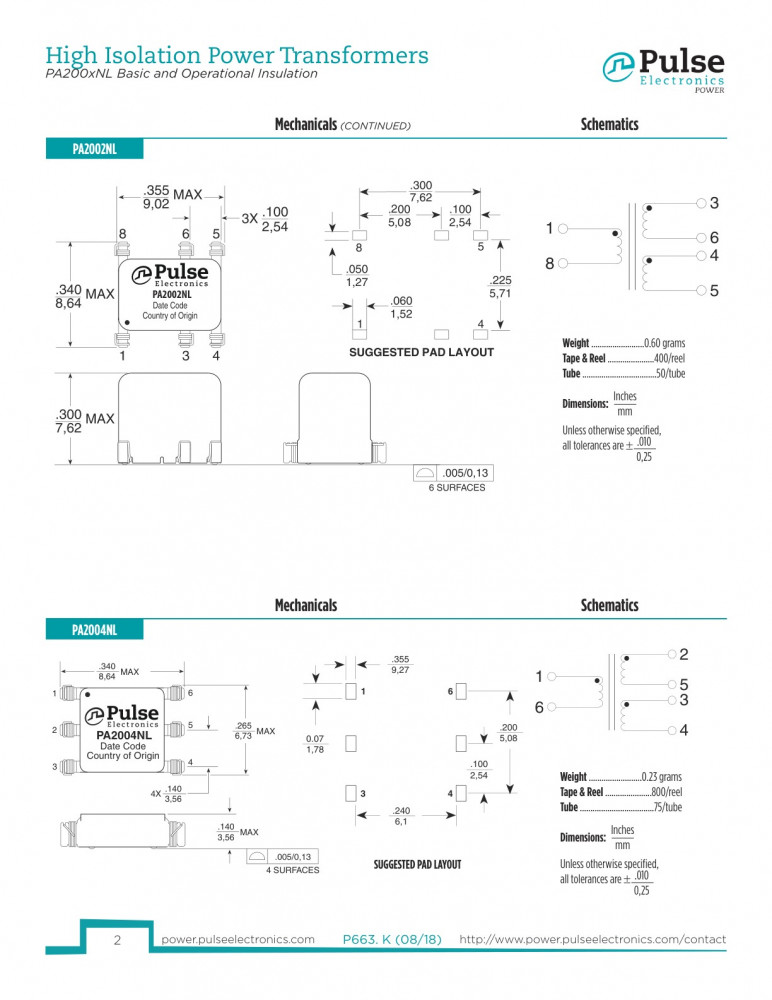 PA2005NL datasheet page 2
