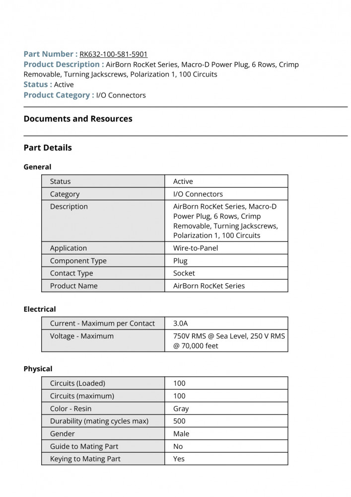 Product document image 1 for RK632-100-581-5901