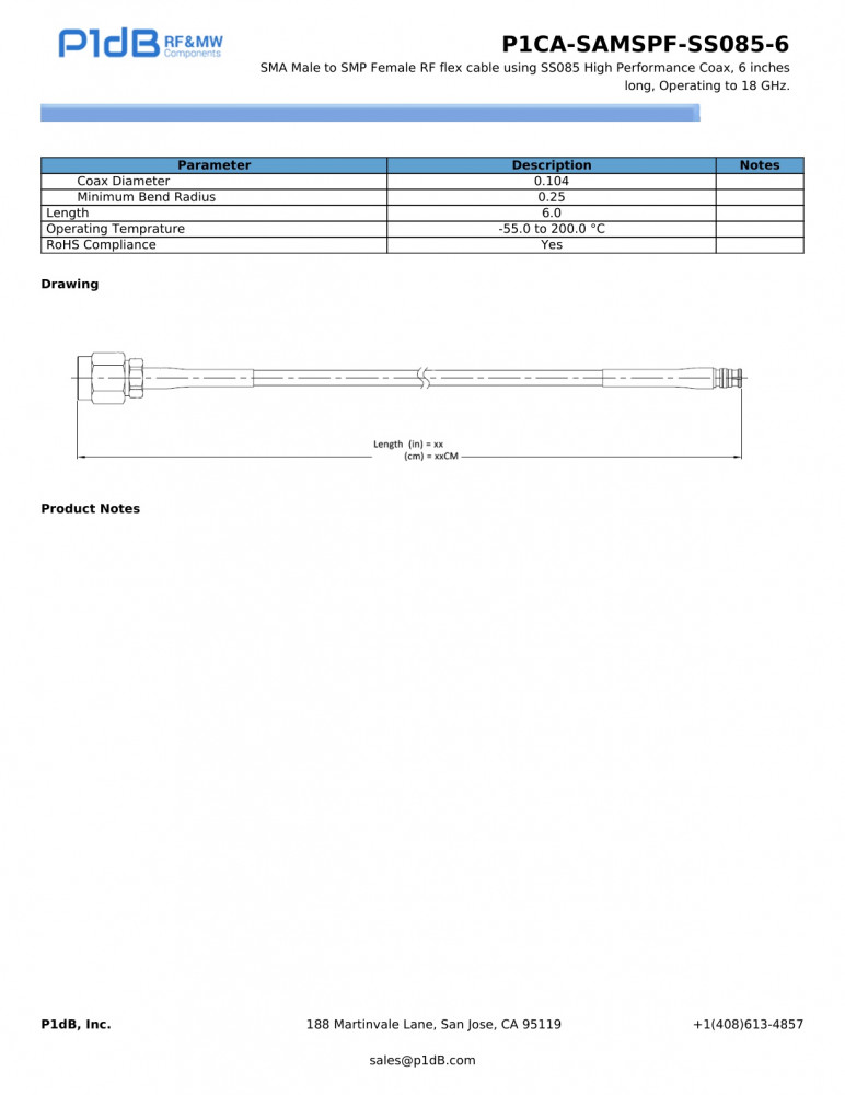 P1CA-SAMSPF-SS085-6 mechanical drawing image
