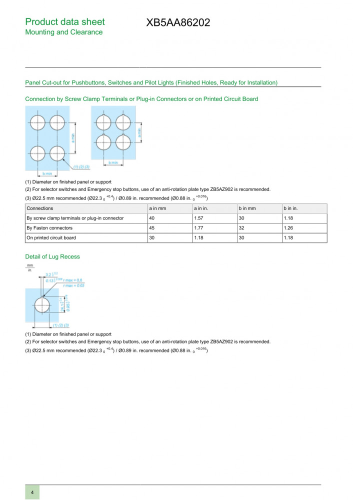 XB5AA86202 technical document page 4