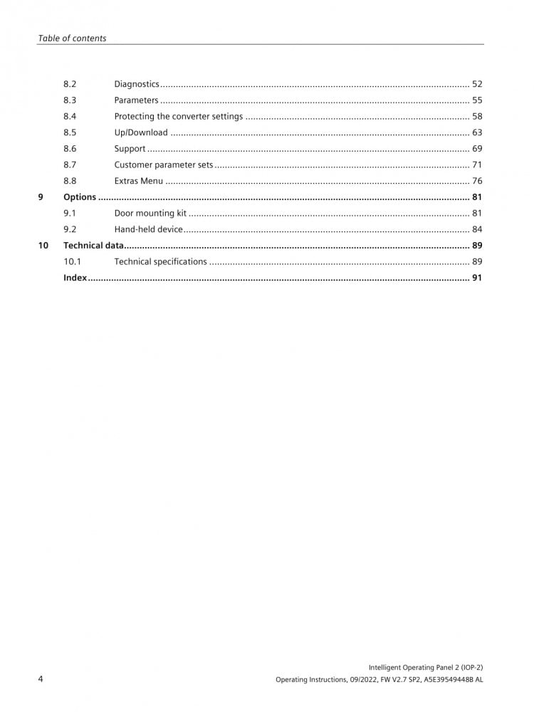 SIEMENS SINAMICS IOP-2 documentation page 6