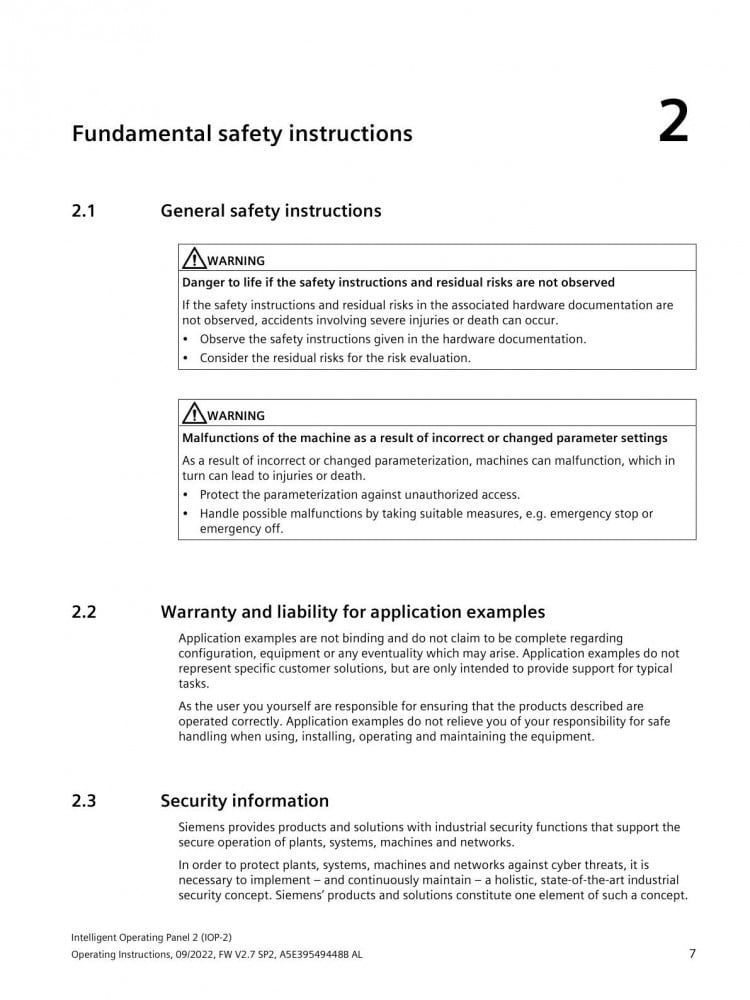 SIEMENS SINAMICS IOP-2 documentation page 9