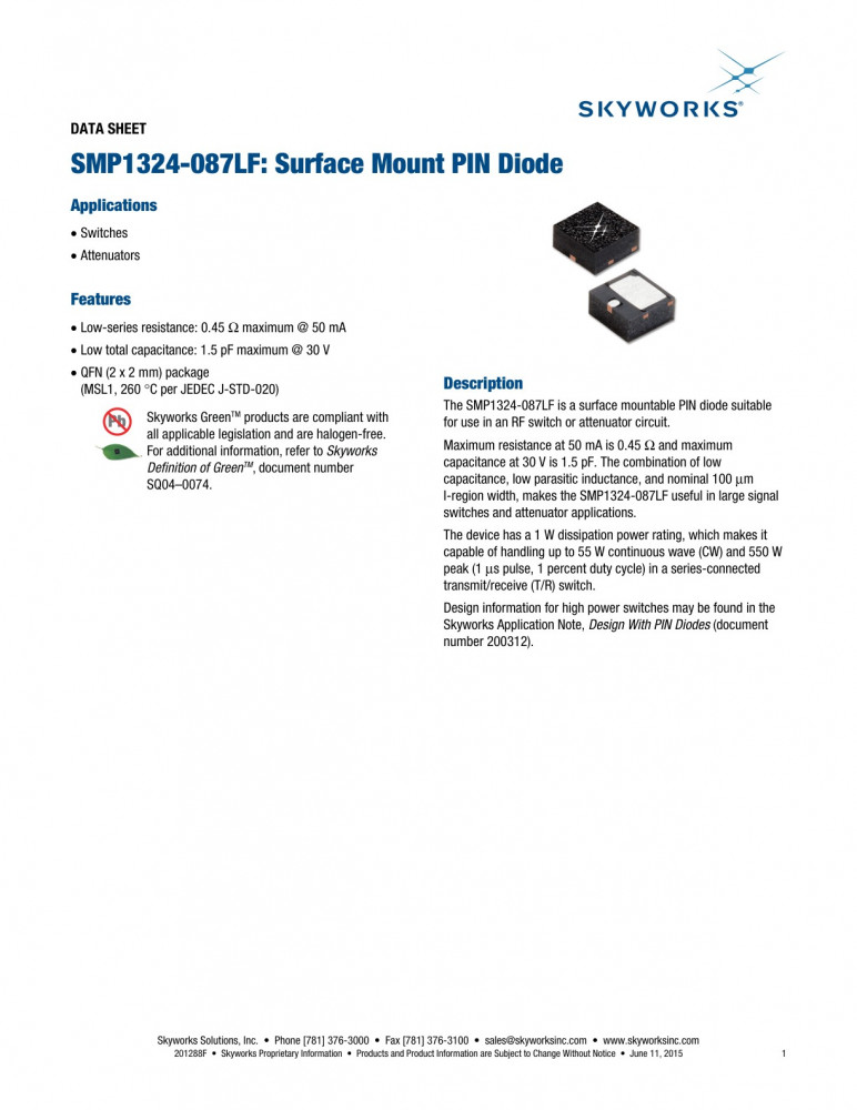 SMP1324-087LF datasheet page 1