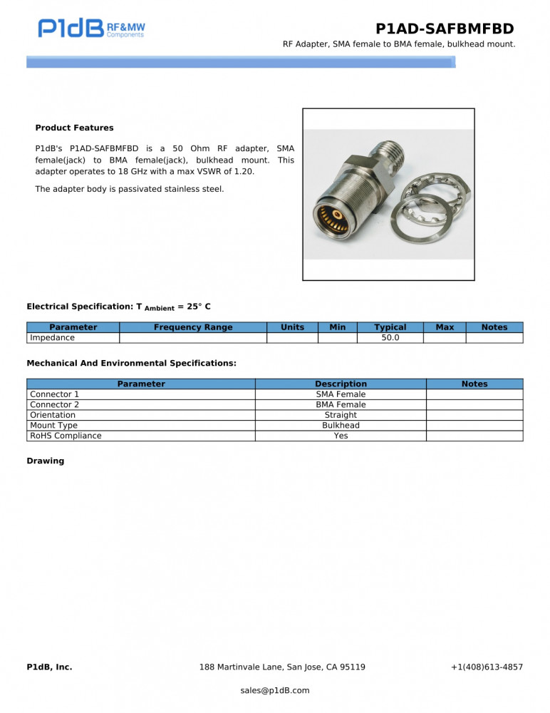 P1AD-SAFBMFBD technical document page 1