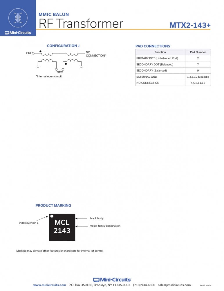 MTX2-143+ datasheet page 3