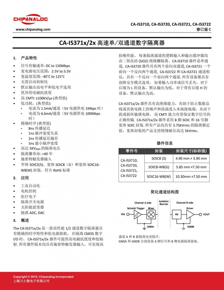 CA-IS3720HW datasheet page 1