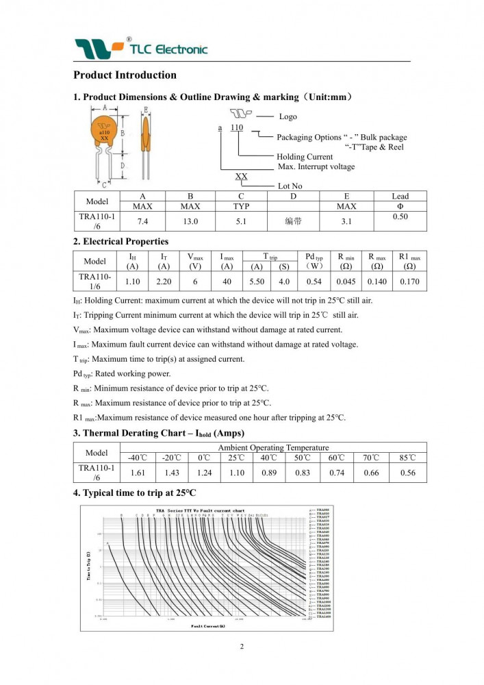 TRA110-1/6 datasheet page 2