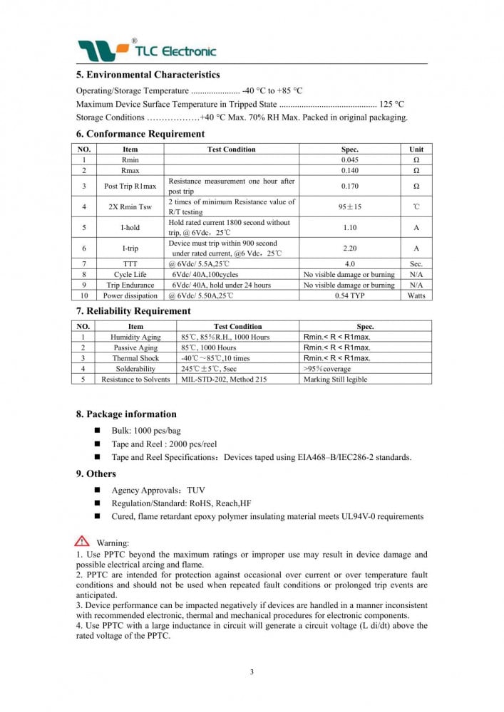 TRA110-1/6 datasheet page 3