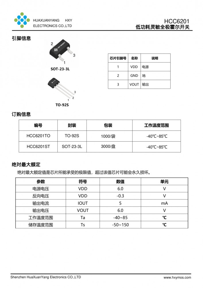 HCC6201ST datasheet page 2