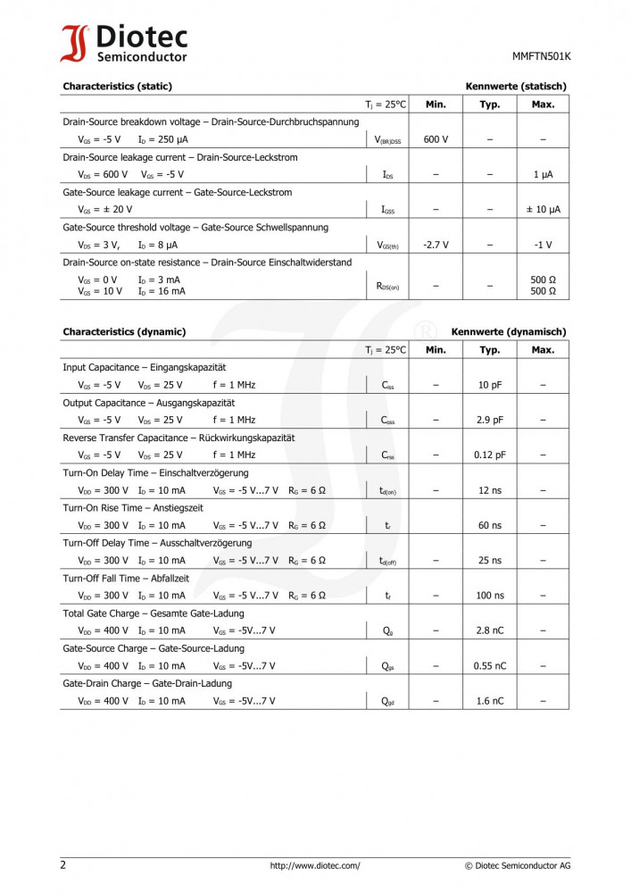 MMFTN501K technical document page 2