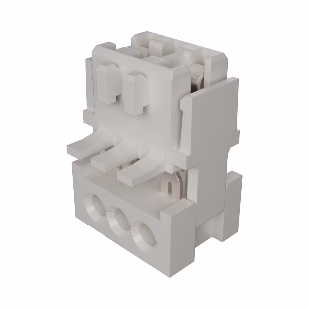 Appli-Mate RAST 2.5 IDT Housing, 2.50mm Pitch, with Side Latches, Female, 2 Circuits, Position Keys A & D Removed, Polarizing Rib Between 2/3, Voided Circuit 2 for sale