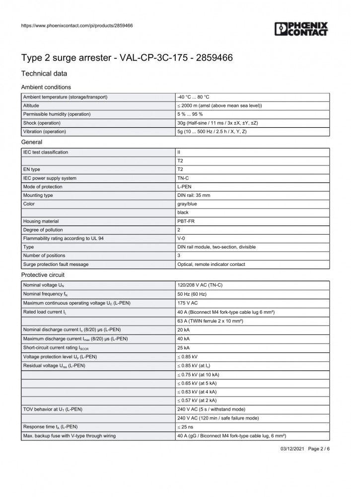 VAL-CP-3C-175 technical document page 2