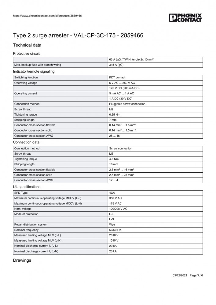 VAL-CP-3C-175 technical document page 3