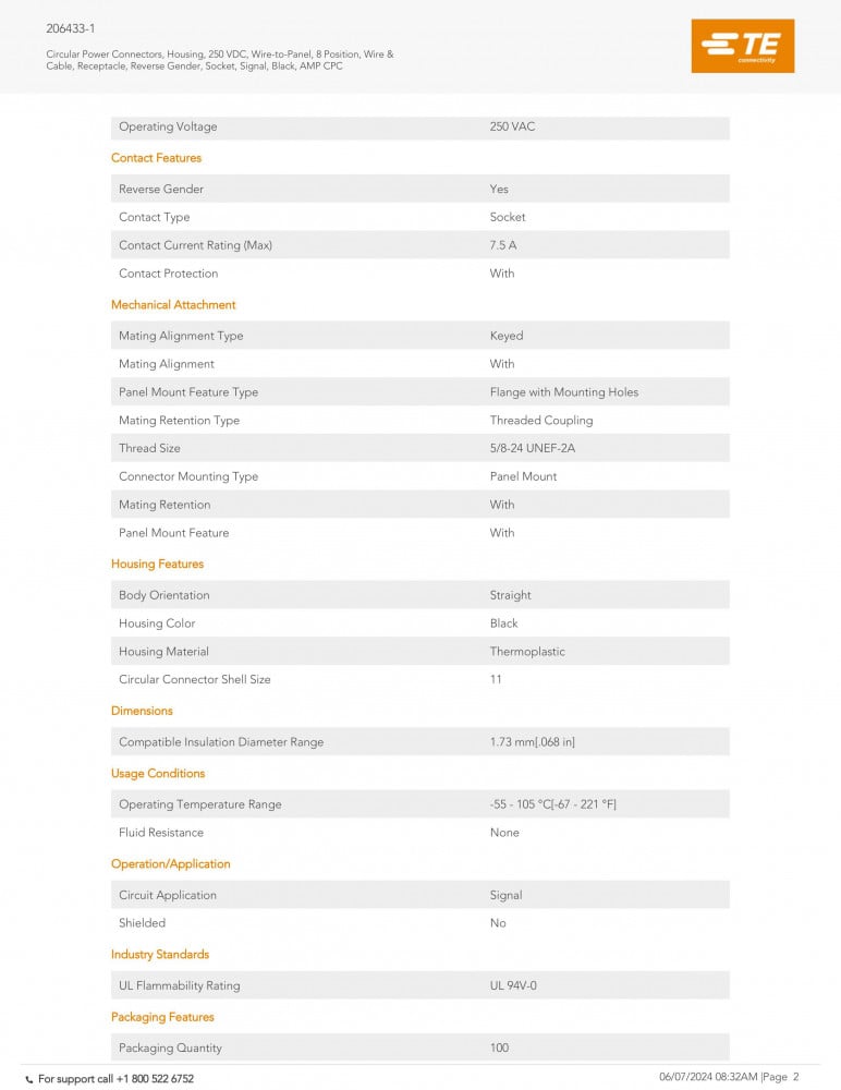 TE Connectivity 206433-1 document page 2