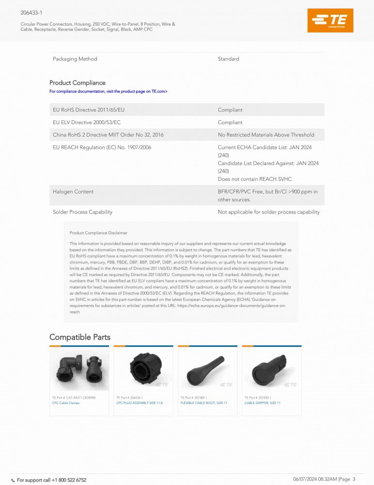 TE Connectivity 206433-1 document page 3