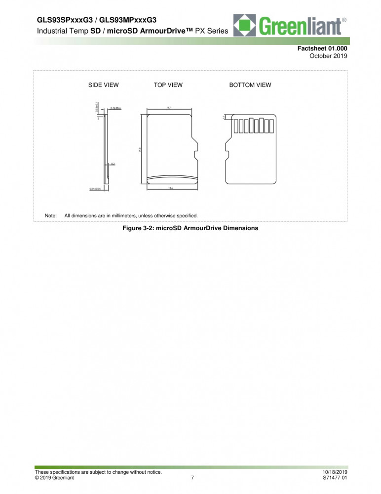 Greenliant GLS93MP032G3-I-BZ800 datasheet page 7