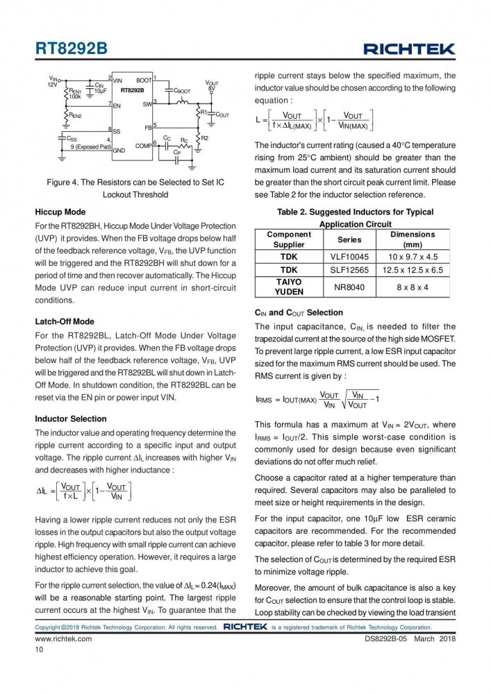 RT8292B datasheet page 10