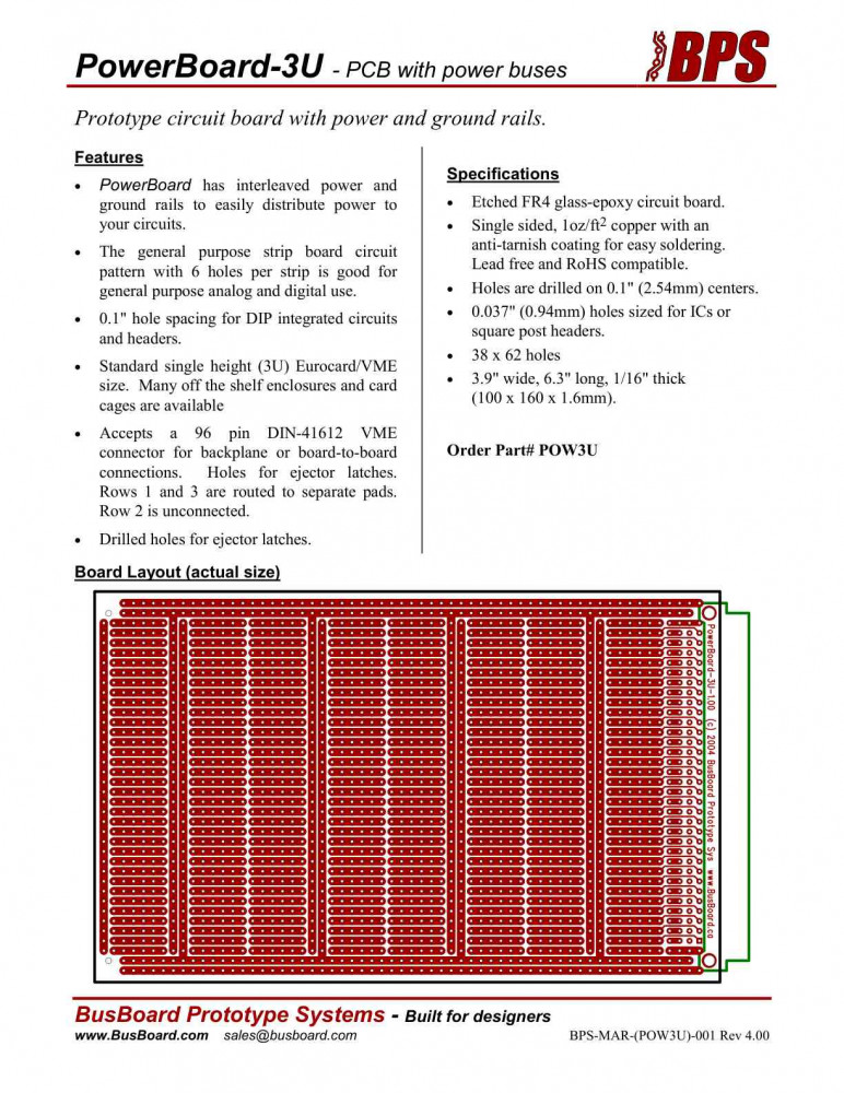 POW3U prototype board layout reference