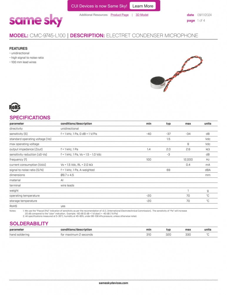 CMC-9745-L100 datasheet page 1