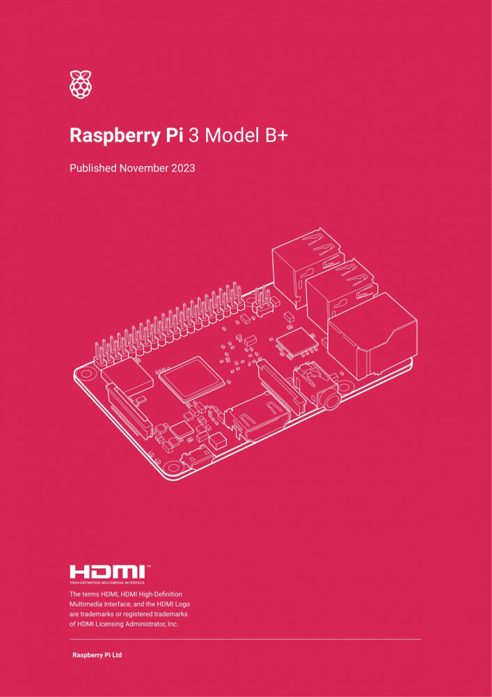 Raspberry Pi 3 Model B+ technical document page 1
