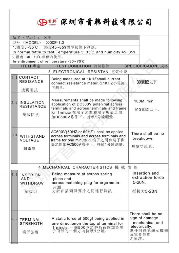 DC002F-1.3 technical document page 3
