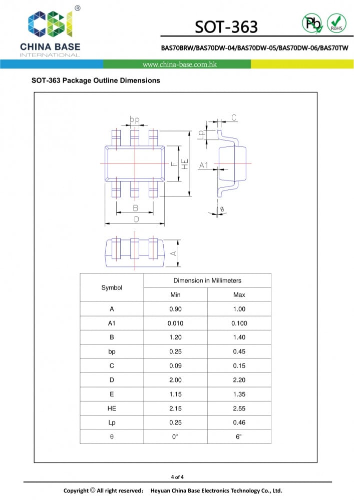 CBI BAS70DW-04 datasheet page 4
