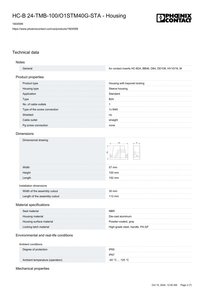Phoenix Contact 1604599 technical document page 2