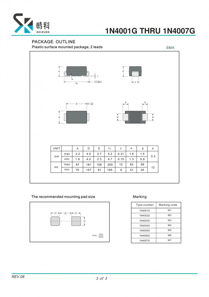 1N4001G datasheet page 3