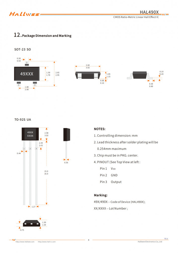 HAL490X datasheet page 6