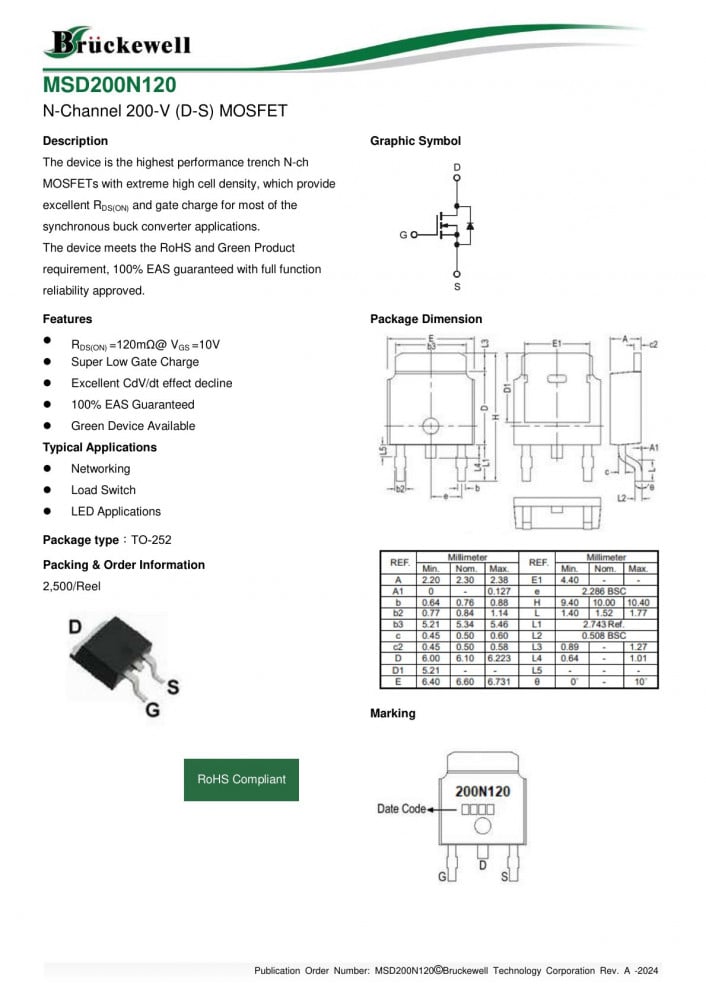 MSD200N120 datasheet page 1