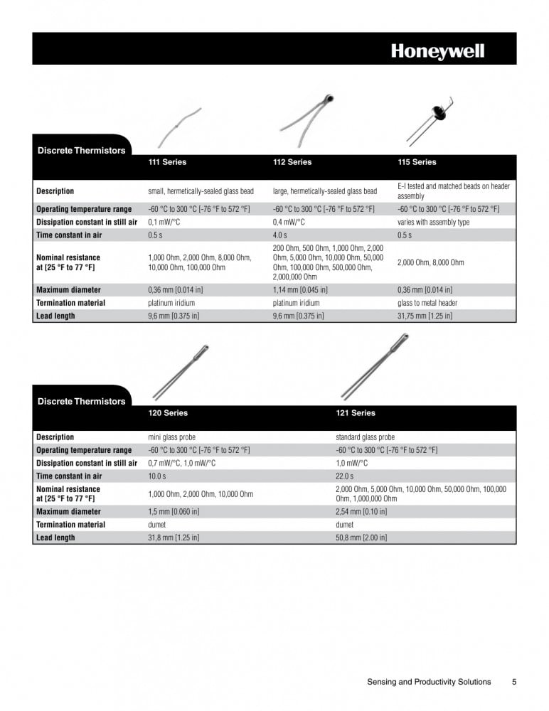 Honeywell temperature sensor guide page 5