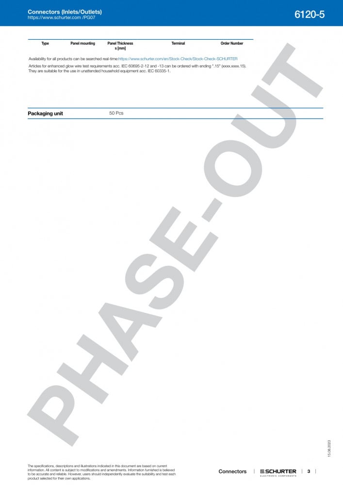 SCHURTER 6120.5315 datasheet page 3