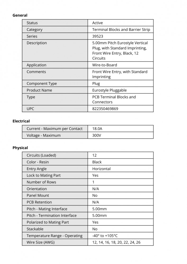 Product document page 2 for MOLEX 395233312