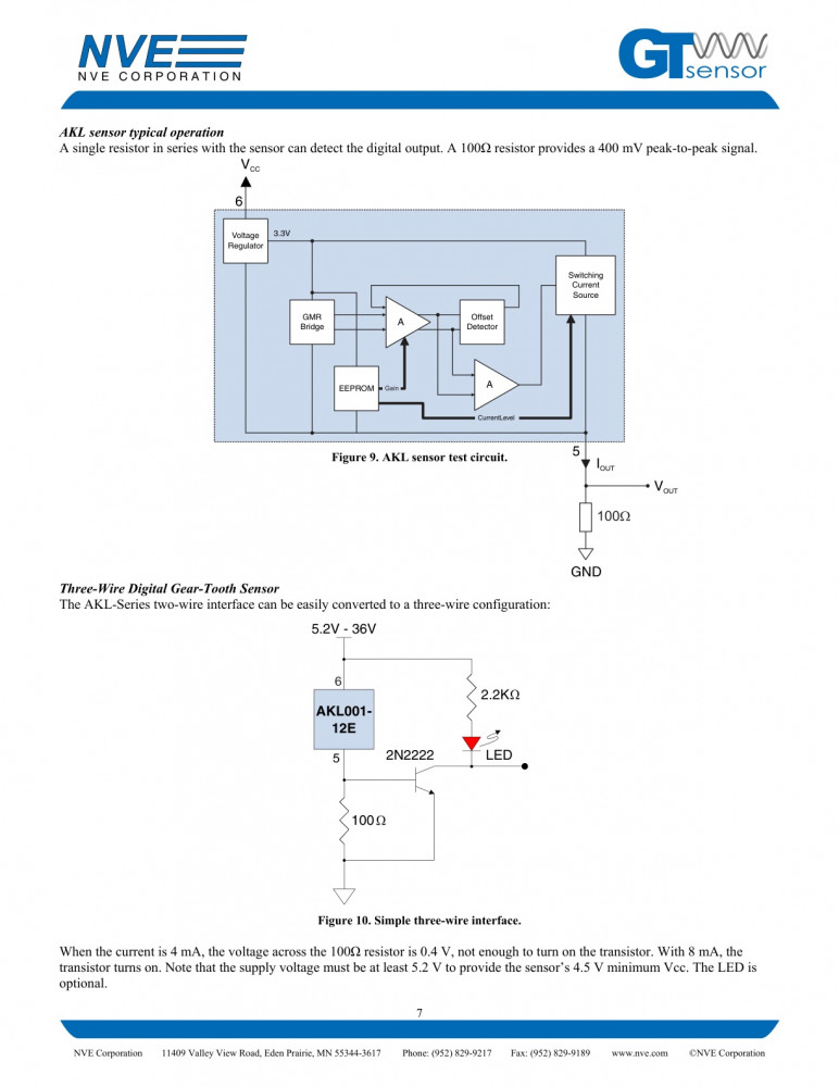 NVE gear-tooth sensor datasheet page 7