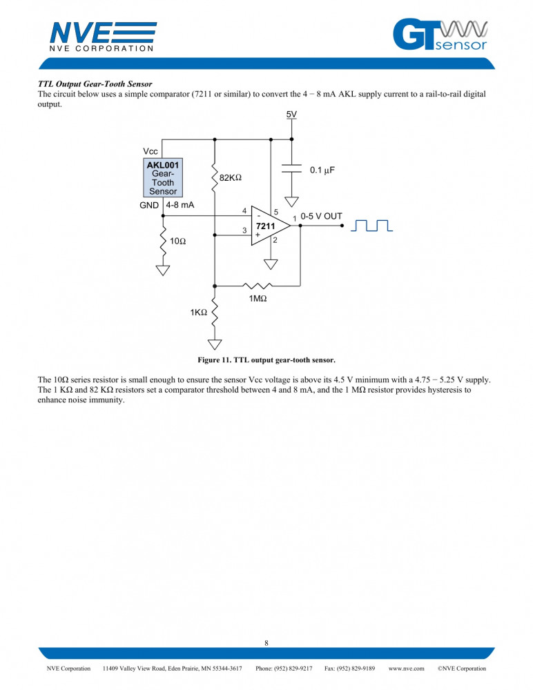 NVE gear-tooth sensor datasheet page 8