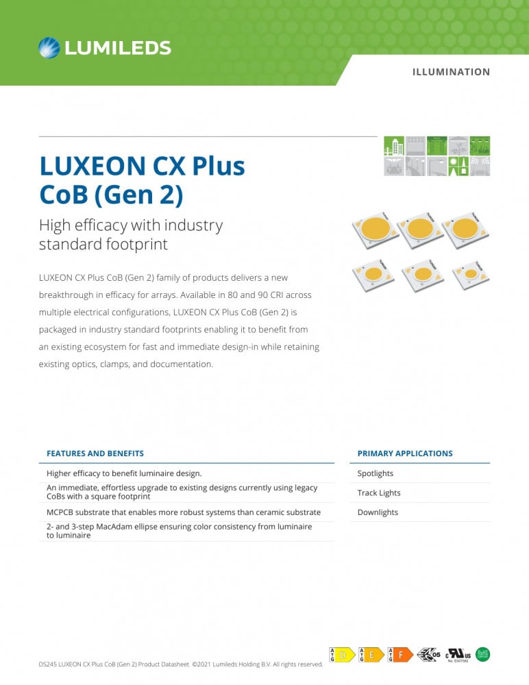 Lumileds LUXEON CX Plus CoB datasheet page 1