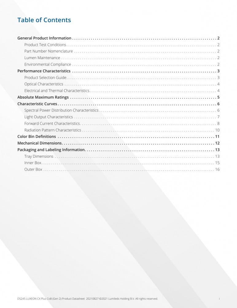 Lumileds LUXEON CX Plus CoB datasheet page 2