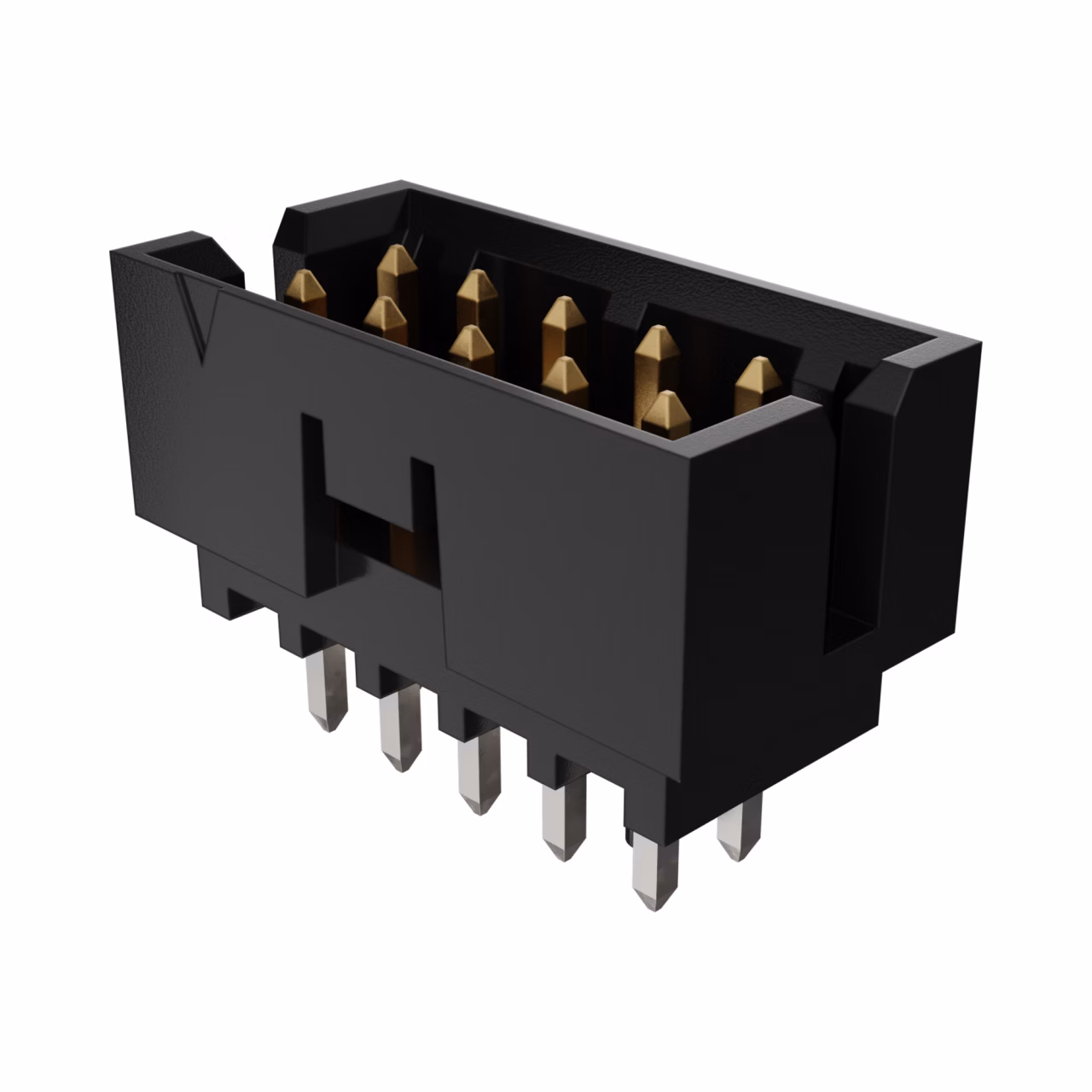 2.00mm Pitch, Milli-Grid PCB Header, Dual Row, Vertical, Through Hole, Shrouded, 10 Circuits, 0.38µm Gold (Au) Plating, 2.50mm Tail Length, Dual Side Slots, Center Friction Lock, with Peg, Tube for sale