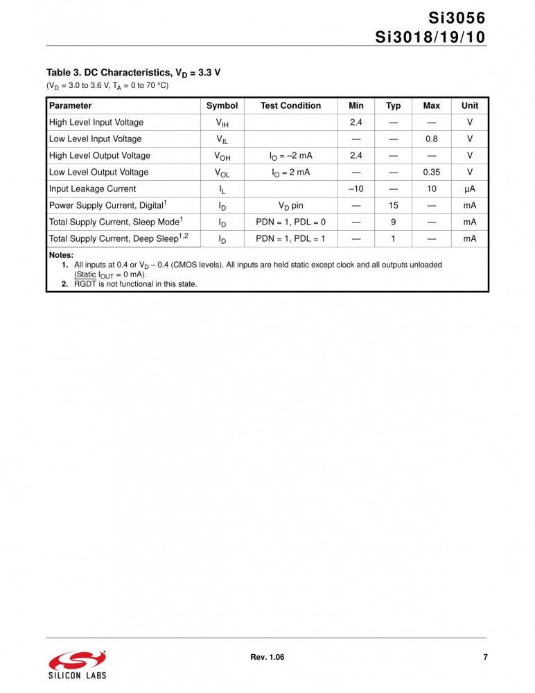 SI3010 technical document page 7