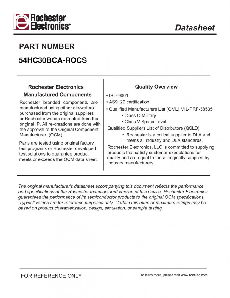 54HC30/BCA datasheet page 1