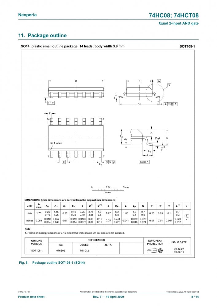 74HC08D,653 datasheet page 8
